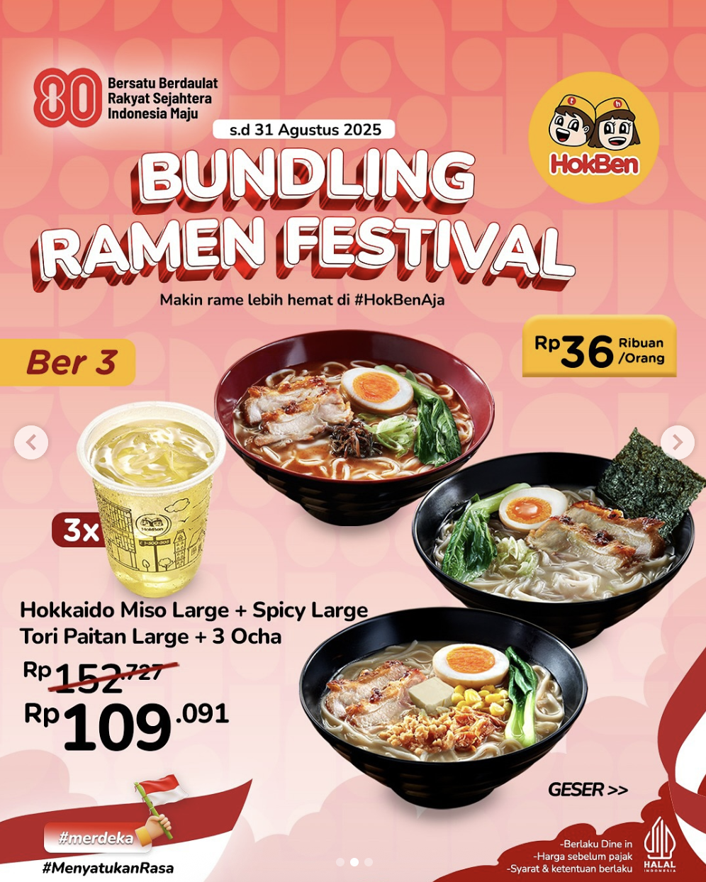 11 Promo HokBen Agustus 2025, Cashback & Diskon Besar! - Tuwaga