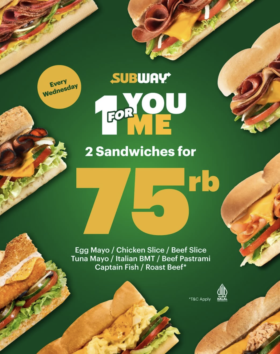 8 Promo Subway Desember 2025: Diskon Hingga 55% Murmer!