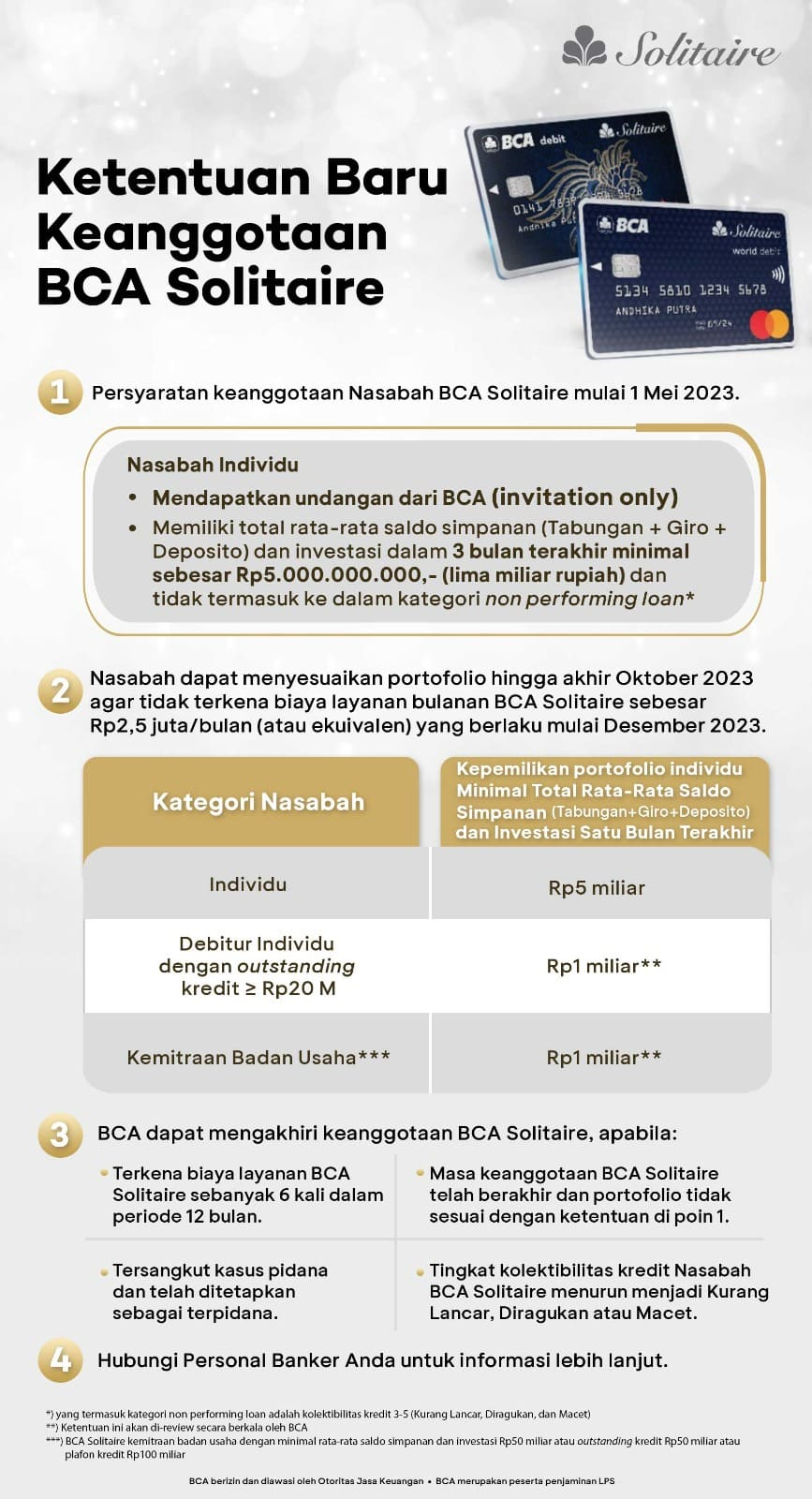 BCA Solitaire: Syarat Minimum Saldo dan Privilege Mewah - Tuwaga