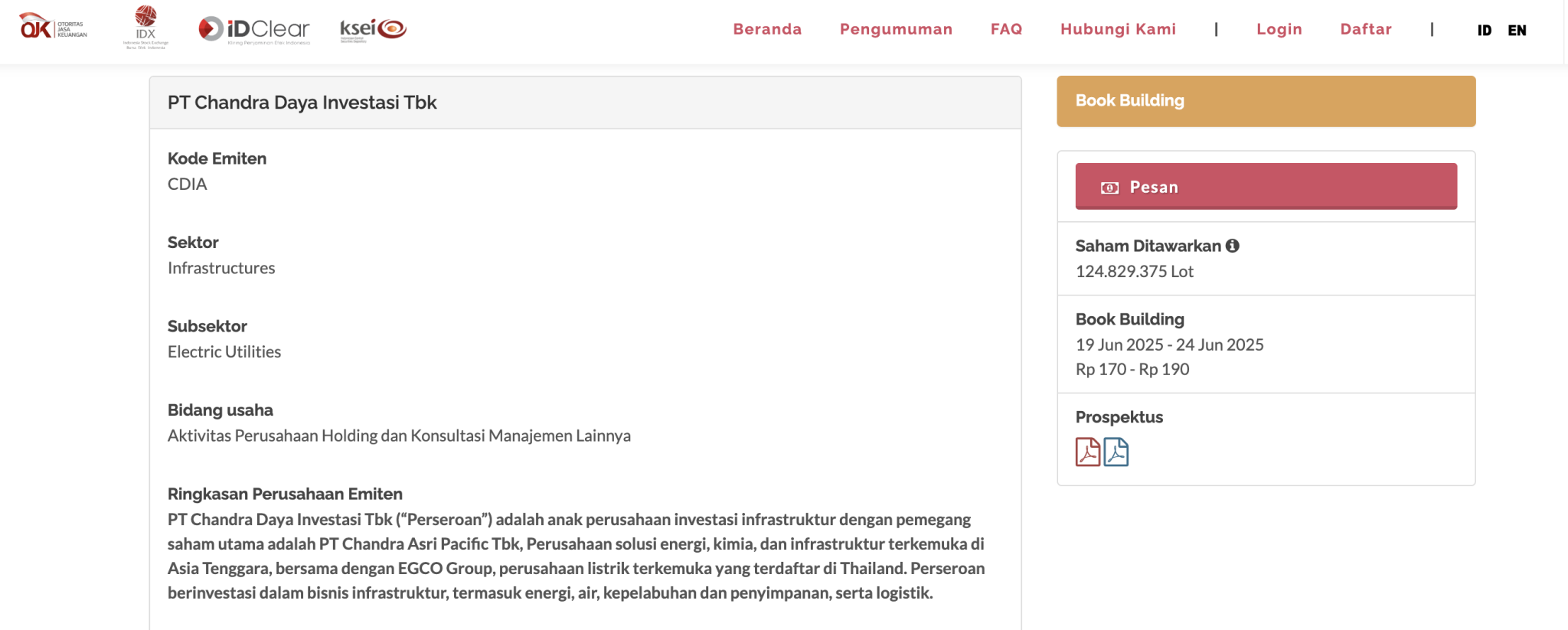 IPO Saham CDIA: 3 Fakta Menarik Saham Baru Prajogo Pangestu - Tuwaga