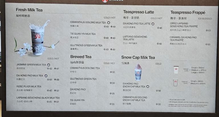 Harga Menu CHAGEE Indonesia 2025: Cek Best Sellernya! - Tuwaga