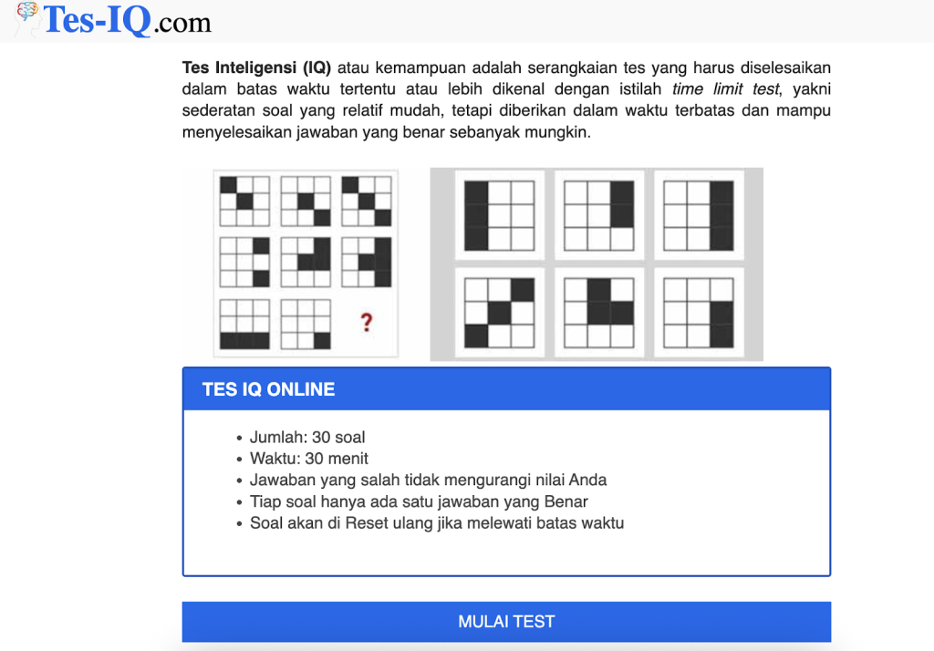 4 Link dan Cara Test IQ Gratis Indonesia: Cek Kecerdasan Kamu! - Tuwaga