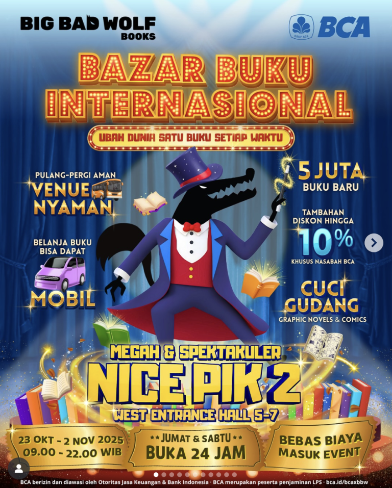 Big Bad Wolf Jakarta 2025 di NICE PIK 2 — Surga Buku 24 Jam! - Tuwaga